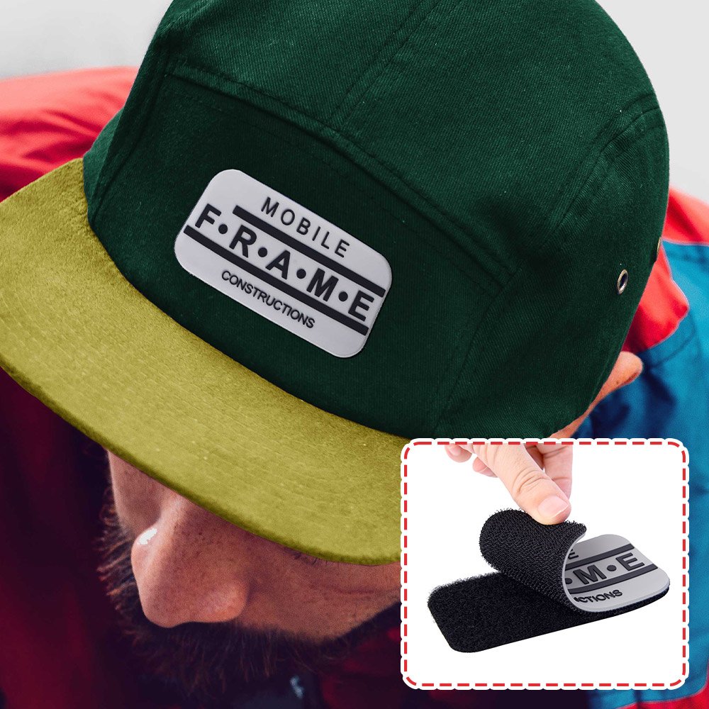 Rectangular Custom Logo 2D Embossed Soft PVC Rubber Hook and Loop ...